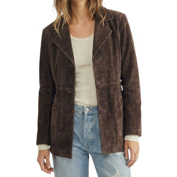 Utex | Jackets & Coats | Vintage Utex Dark Brown Suede Leather Blazer ...